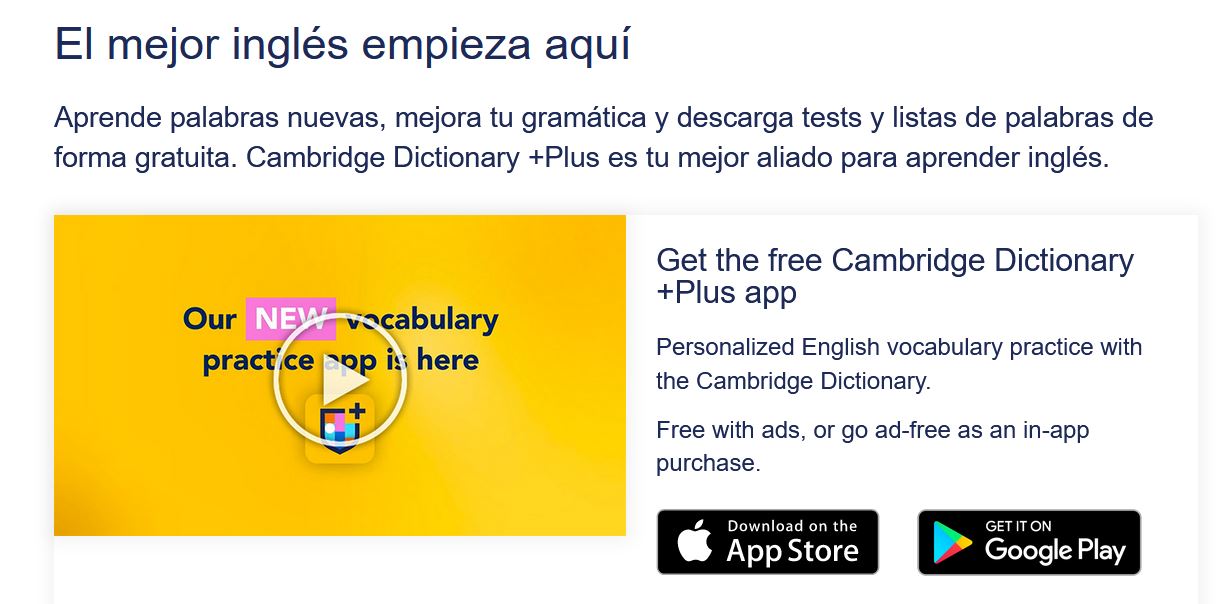 Cambridge Dictionary +Plus
